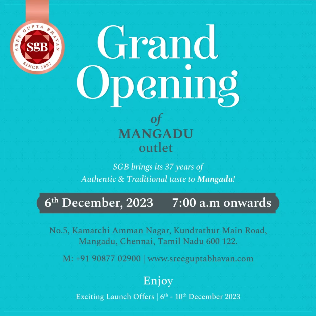 Best Pure Veg Restaurants In Chennai - Sree Gupta Bhavan.